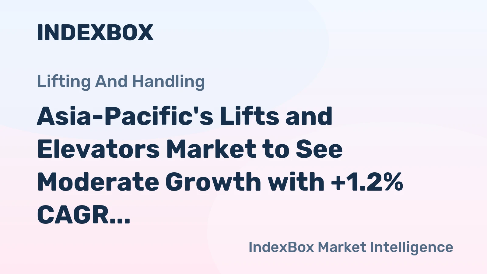 Asia-Pacific's Lifts and Elevators Market to See Moderate Growth with +1.2% CAGR