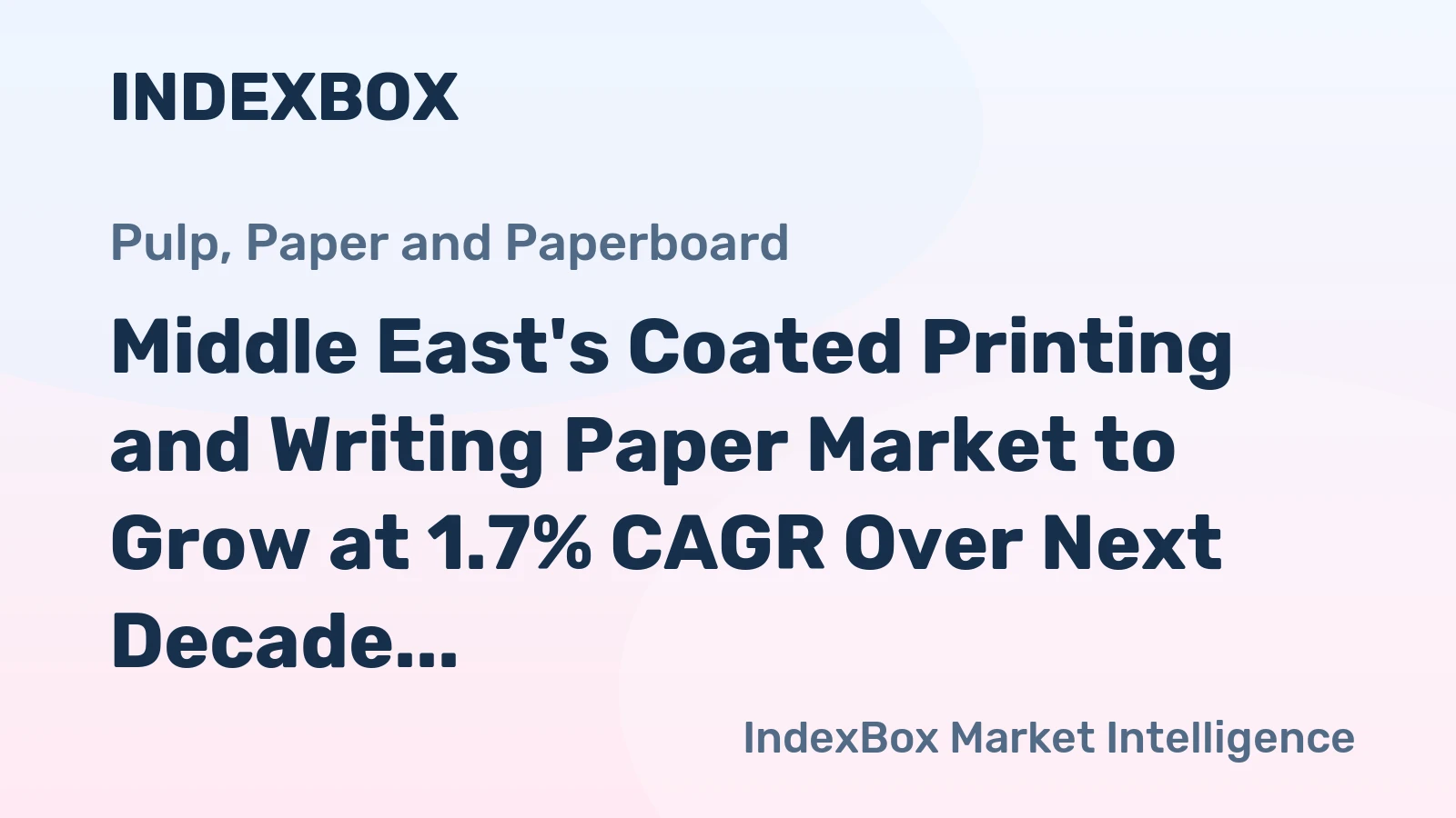 Middle East's Coated Printing and Writing Paper Market to Grow at 1.7% CAGR Over Next Decade