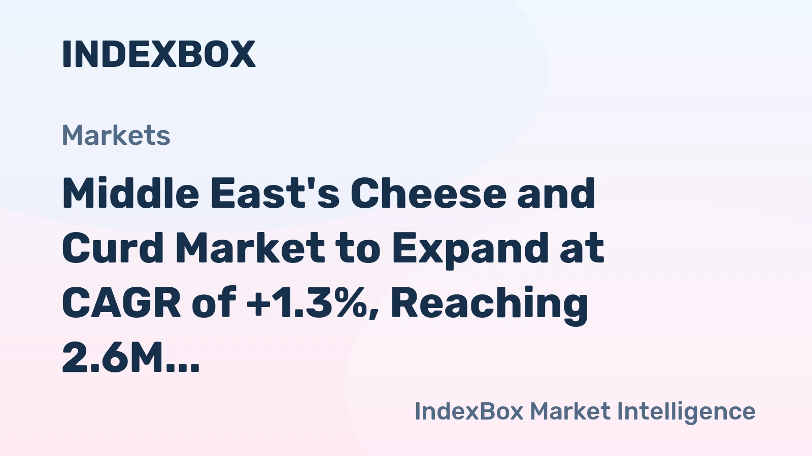 Middle East's Cheese and Curd Market to Expand at CAGR of +1.3%, Reaching 2.6M Tons by 2035