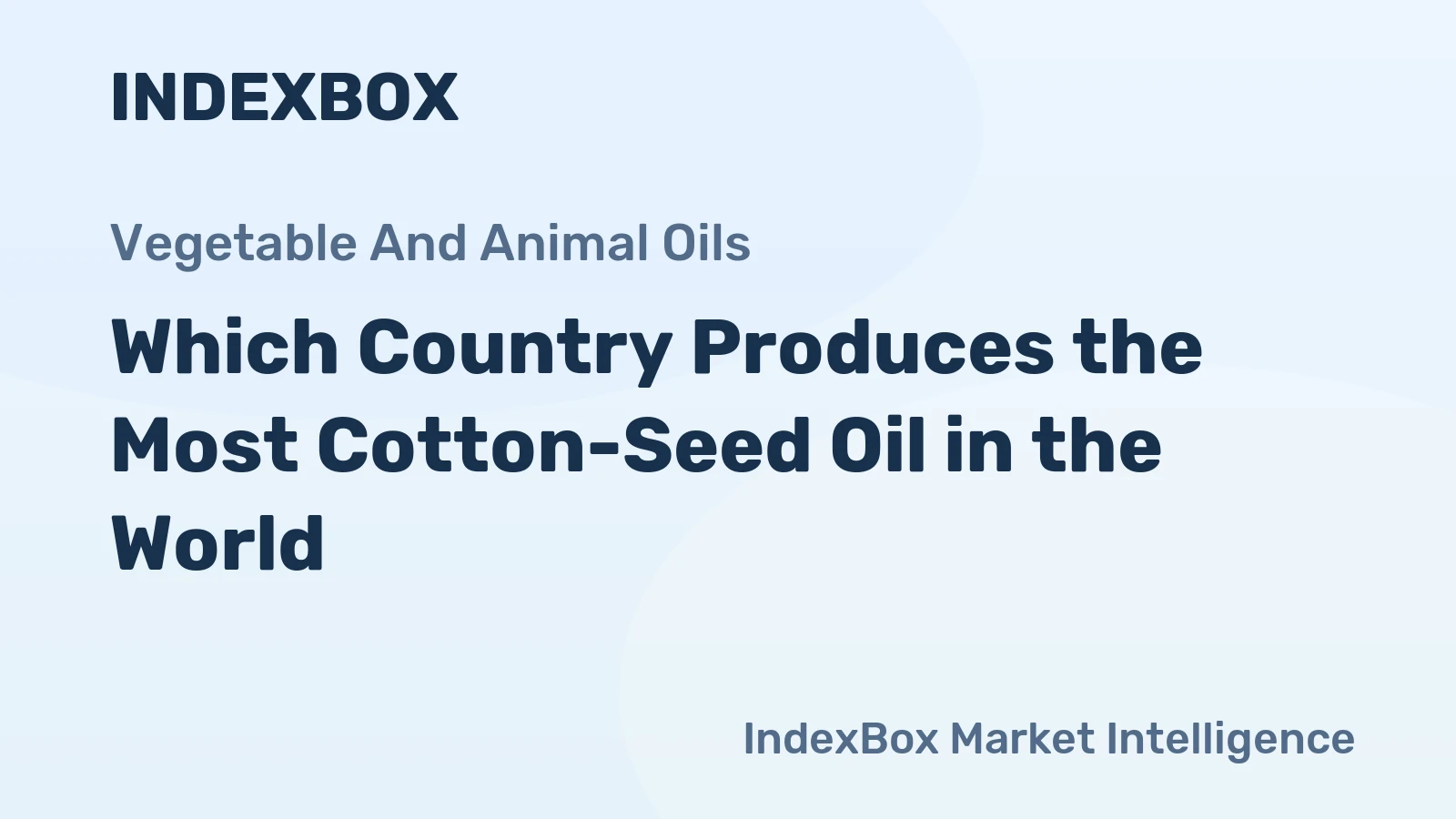 Which Country Produces the Most Cotton-Seed Oil in the World?
