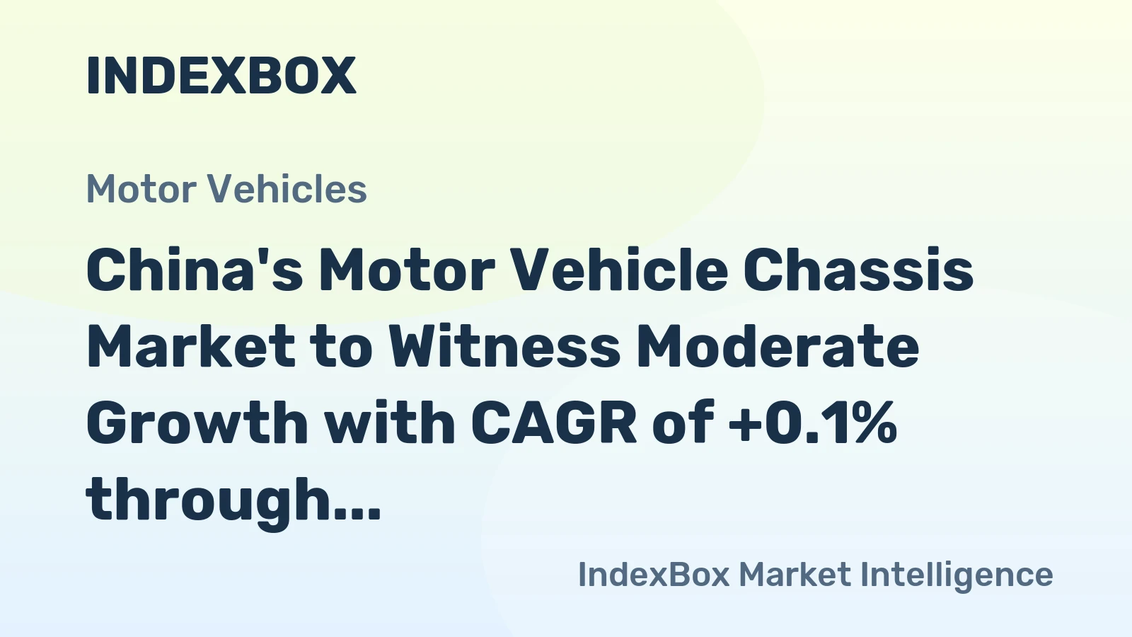 China's Motor Vehicle Chassis Market to Witness Moderate Growth with CAGR of +0.1% through 2035, Expected to Reach $19.9B in Value