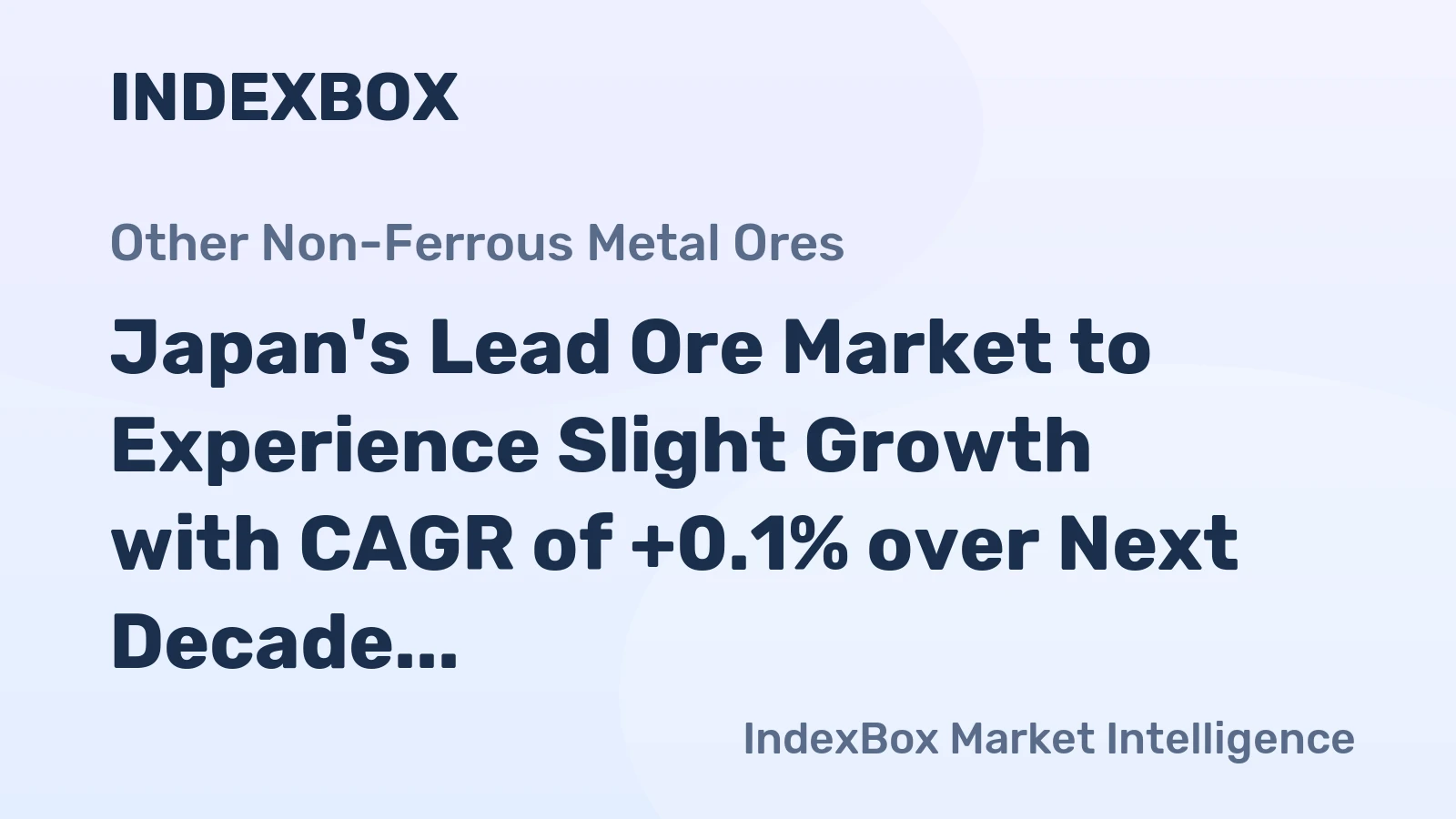 Japan's Lead Ore Market to Experience Slight Growth with CAGR of +0.1% over Next Decade