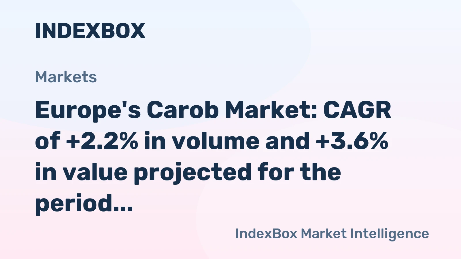 Europe's Carob Market: CAGR of +2.2% in volume and +3.6% in value projected for the period from 2024 to 2035