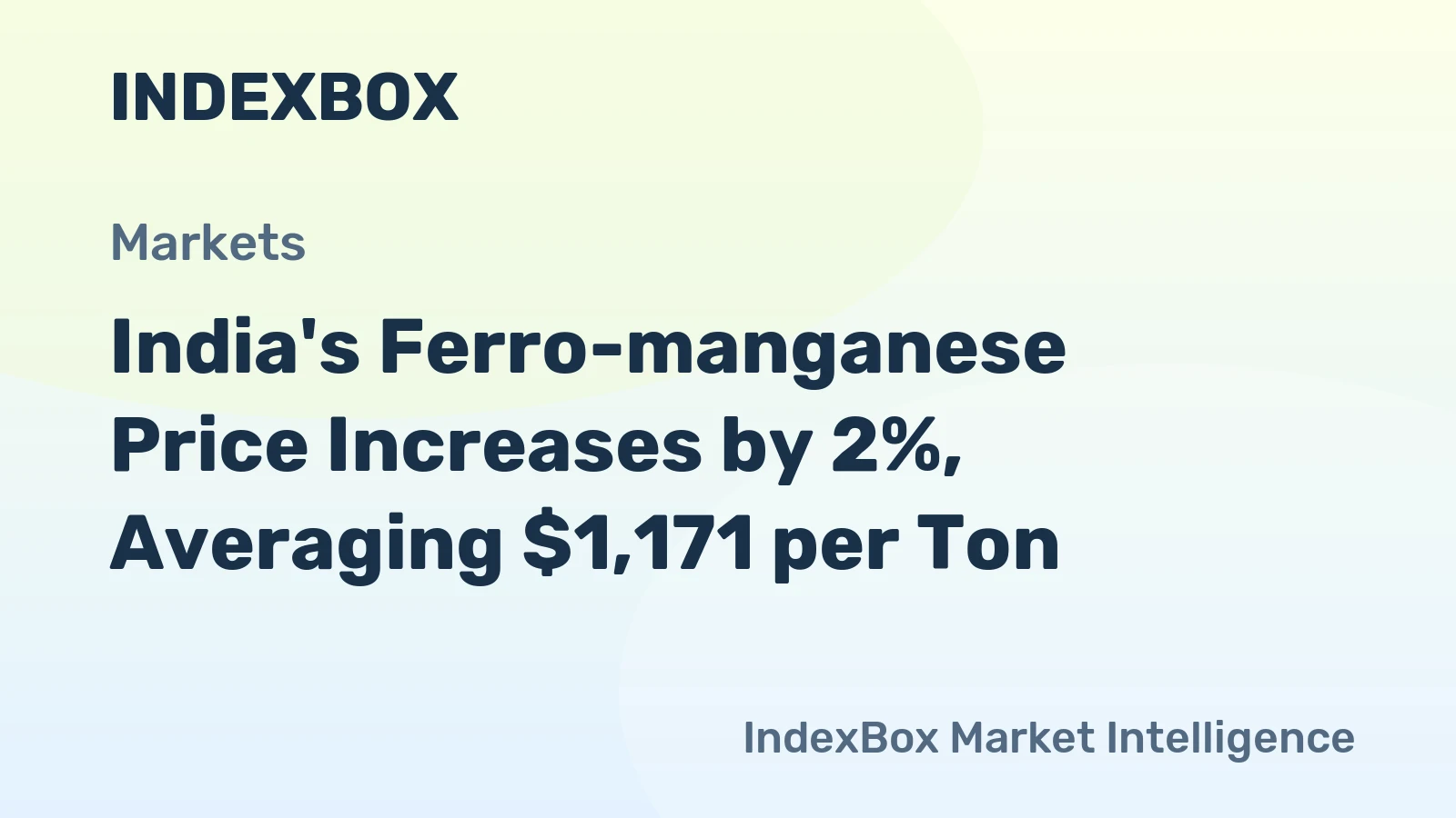 India's Ferro-manganese Price Increases by 2%, Averaging $1,171 per Ton