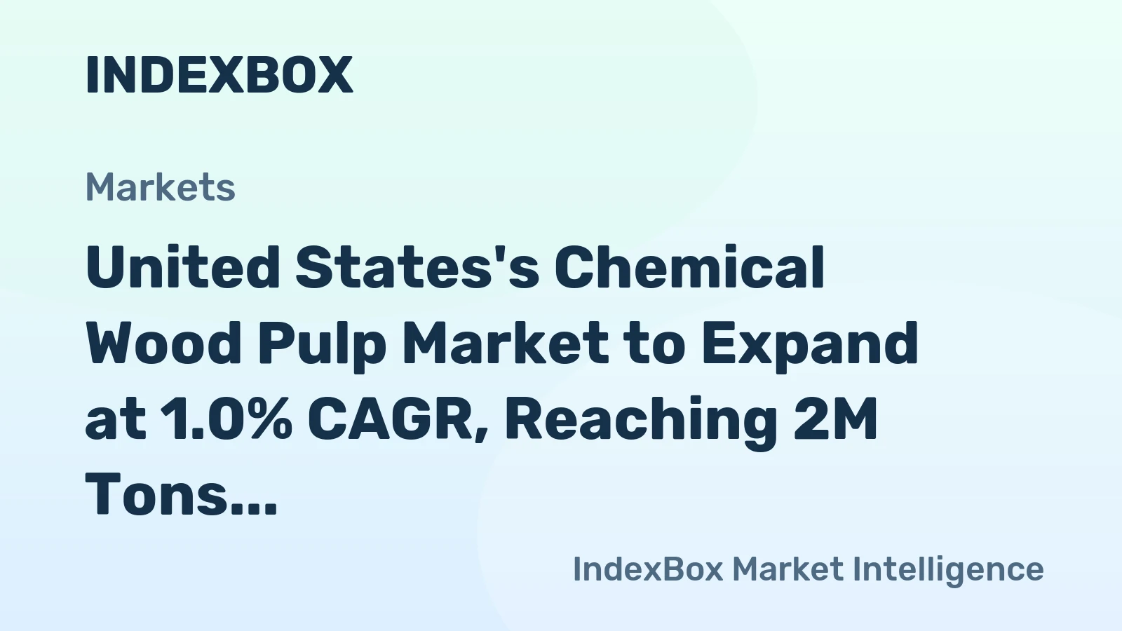 United States's Chemical Wood Pulp Market to Expand at 1.0% CAGR, Reaching 2M Tons by 2035