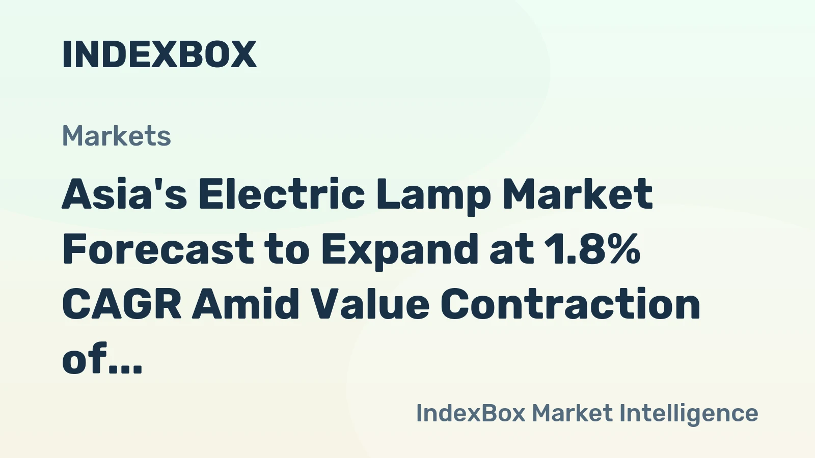 Asia's Electric Lamp Market Forecast to Expand at 1.8% CAGR Amid Value Contraction of -3.4%