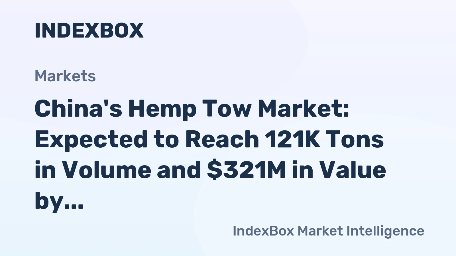 China's Hemp Tow Market: Expected to Reach 121K Tons in Volume and $321M in Value by 2035