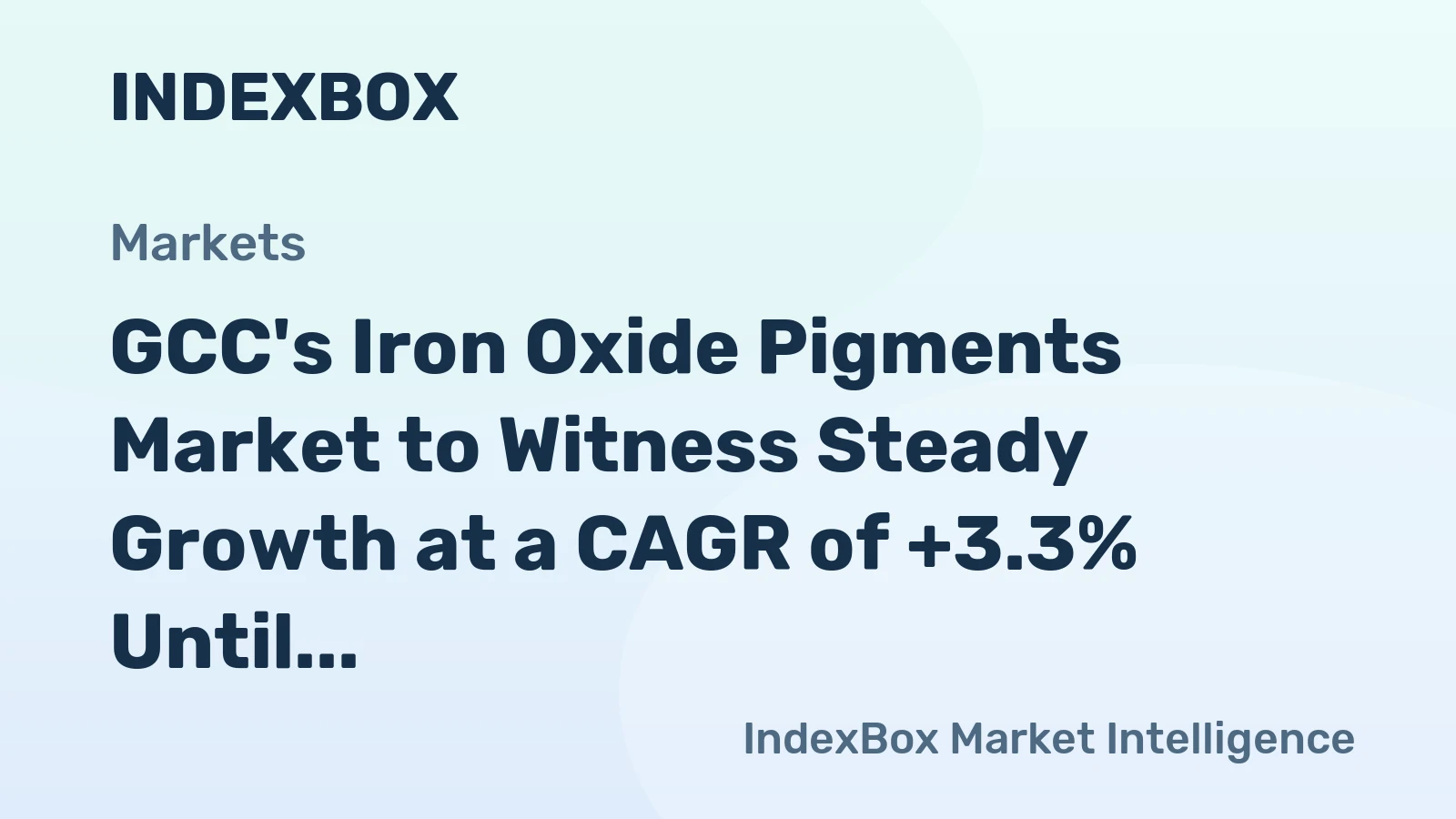 GCC's Iron Oxide Pigments Market to Witness Steady Growth at a CAGR of +3.3% Until 2035