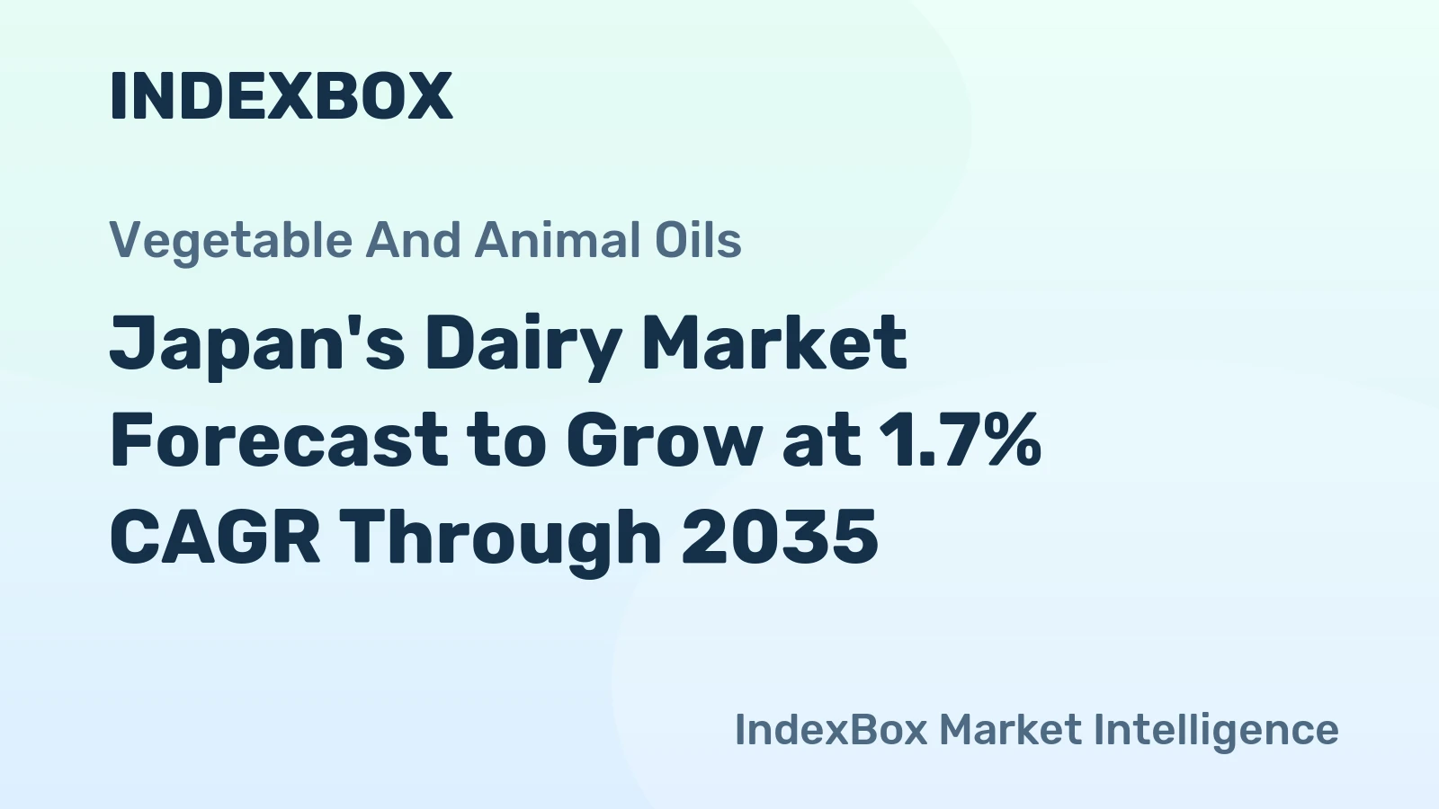 Japan's Dairy Market Forecast to Grow at 1.7% CAGR Through 2035