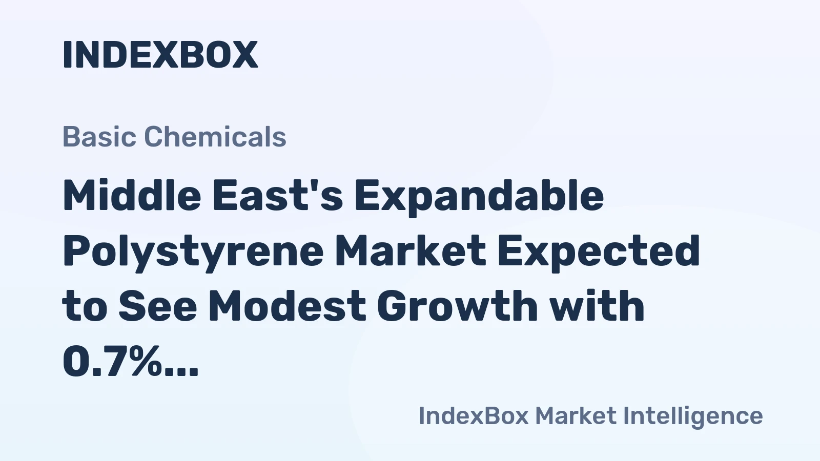 Middle East's Expandable Polystyrene Market Expected to See Modest Growth with 0.7% CAGR