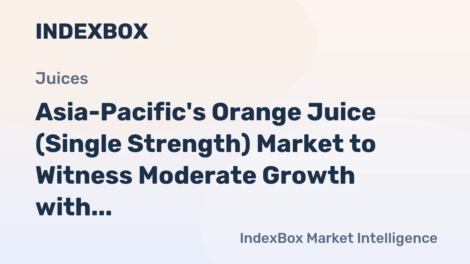 Asia-Pacific's Orange Juice (Single Strength) Market to Witness Moderate Growth with CAGR of +1.8% from 2024 to 2035