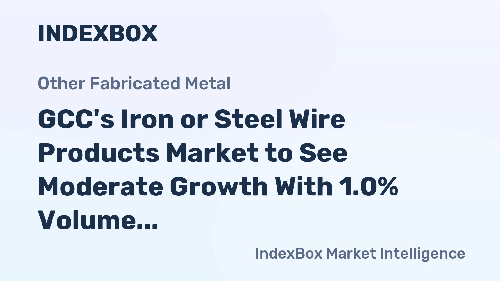 GCC's Iron or Steel Wire Products Market to See Moderate Growth With 1.0% Volume CAGR Through 2035