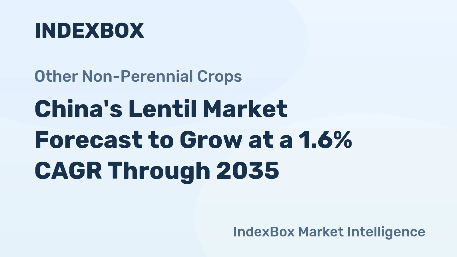 China's Lentil Market Forecast to Grow at a 1.6% CAGR Through 2035