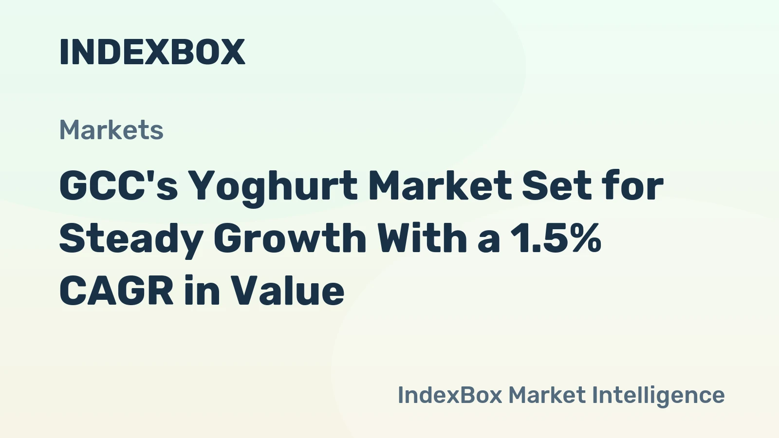 GCC's Yoghurt Market Set for Steady Growth With a 1.5% CAGR in Value