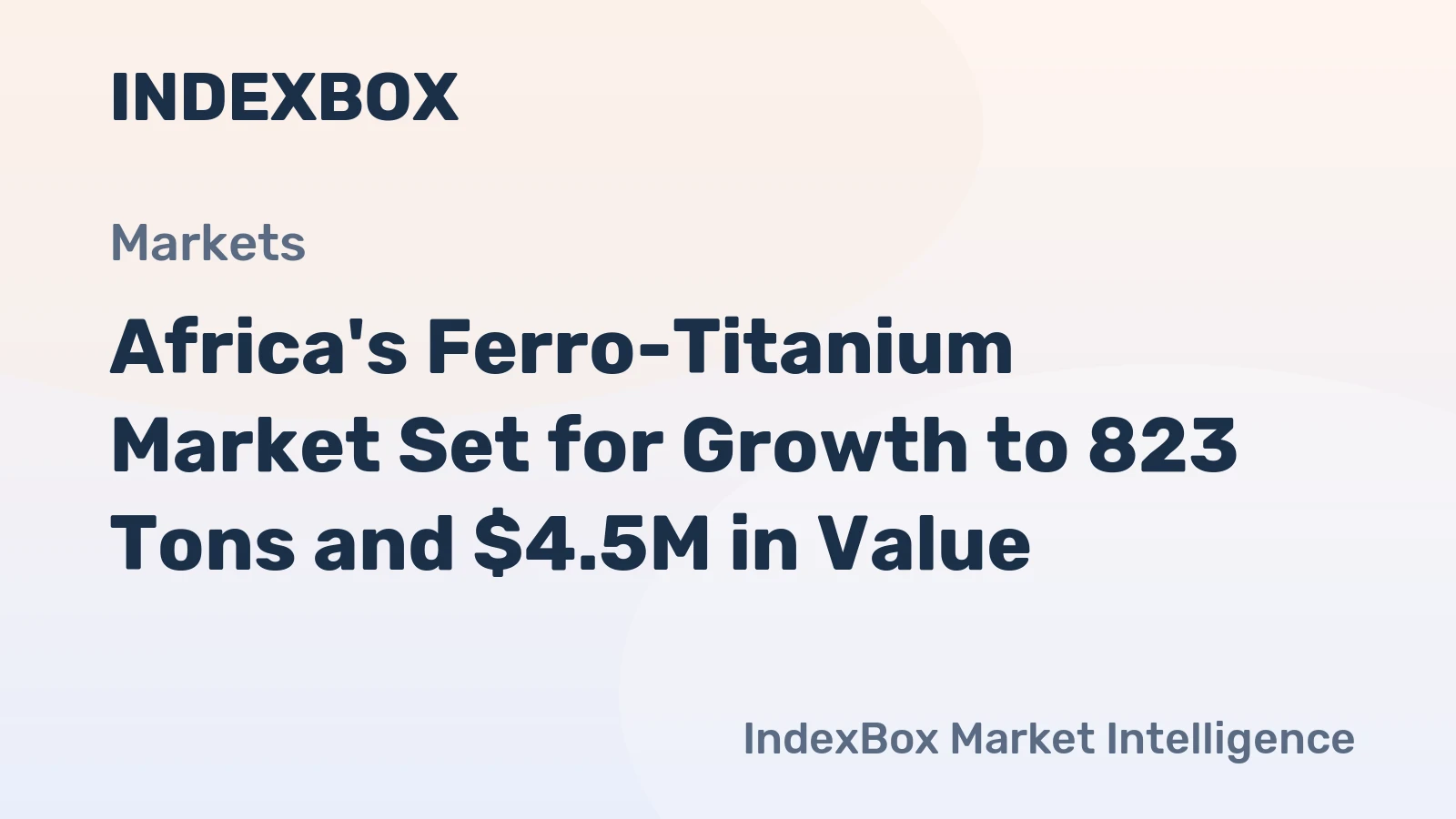 Africa's Ferro-Titanium Market Set for Growth to 823 Tons and $4.5M in Value