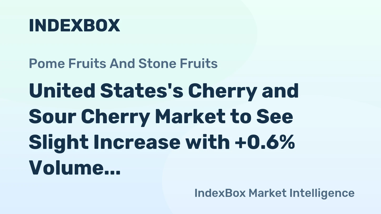 United States's Cherry and Sour Cherry Market to See Slight Increase with +0.6% Volume Growth to 317K tons and +0.8% Value Growth to $1.9B by 2035