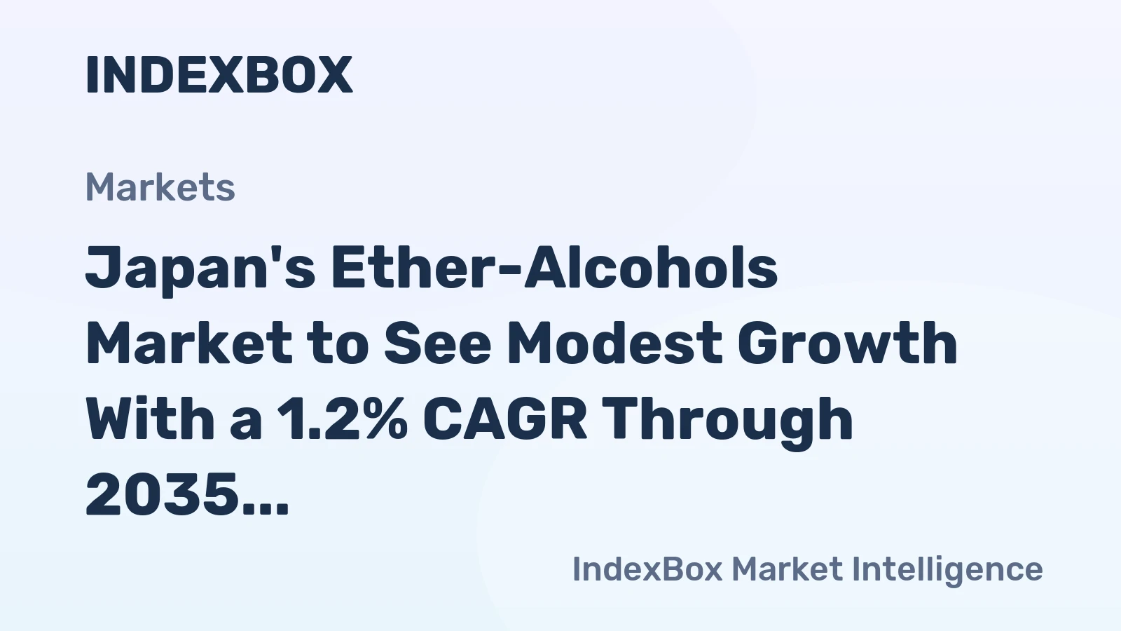 Japan's Ether-Alcohols Market to See Modest Growth With a 1.2% CAGR Through 2035