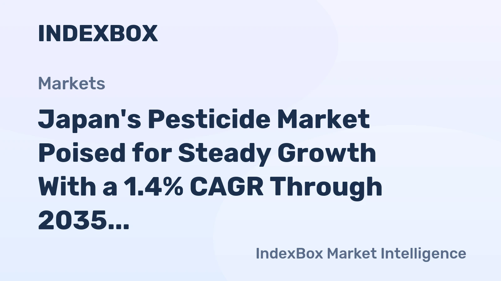 Japan's Pesticide Market Poised for Steady Growth With a 1.4% CAGR Through 2035