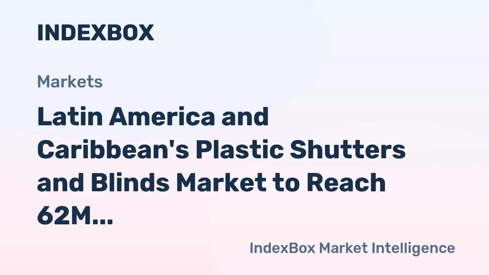 Latin America and Caribbean's Plastic Shutters and Blinds Market to Reach 62M Units and $511M by 2035