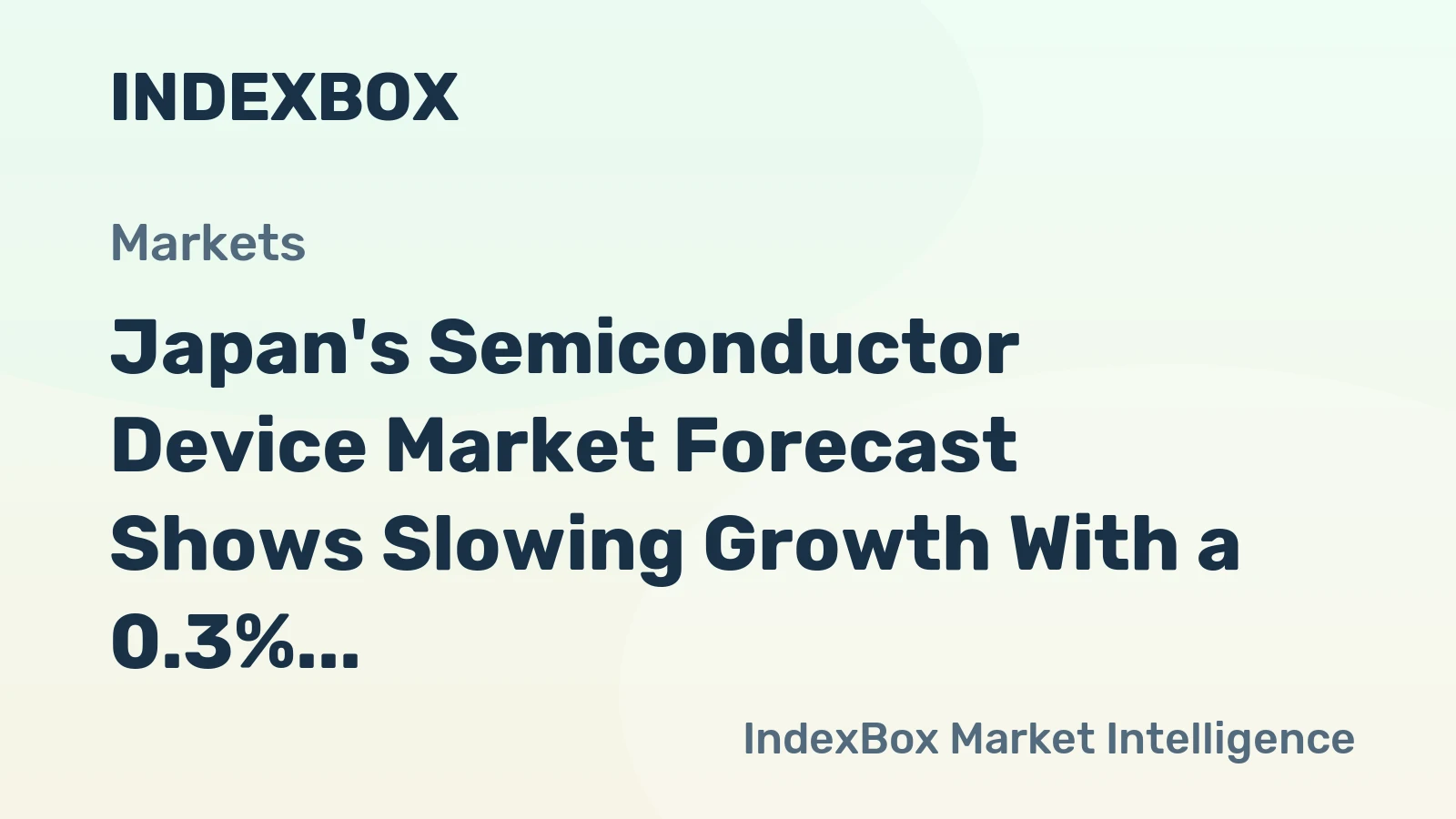Japan's Semiconductor Device Market Forecast Shows Slowing Growth With a 0.3% CAGR Through 2035