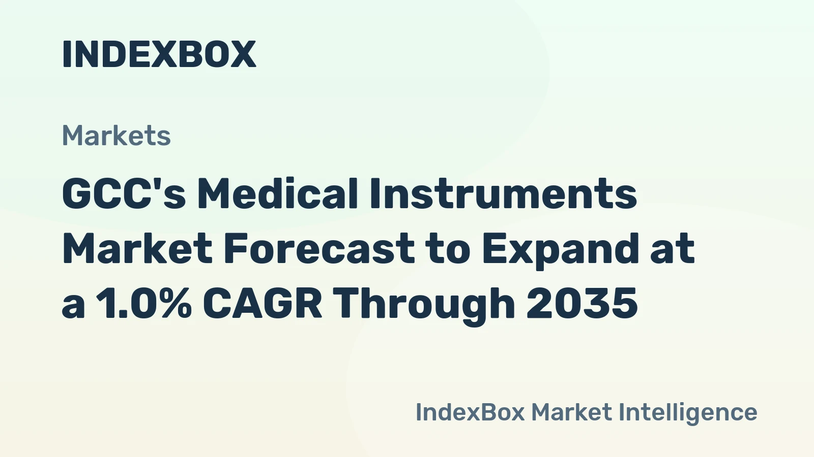GCC's Medical Instruments Market Forecast to Expand at a 1.0% CAGR Through 2035