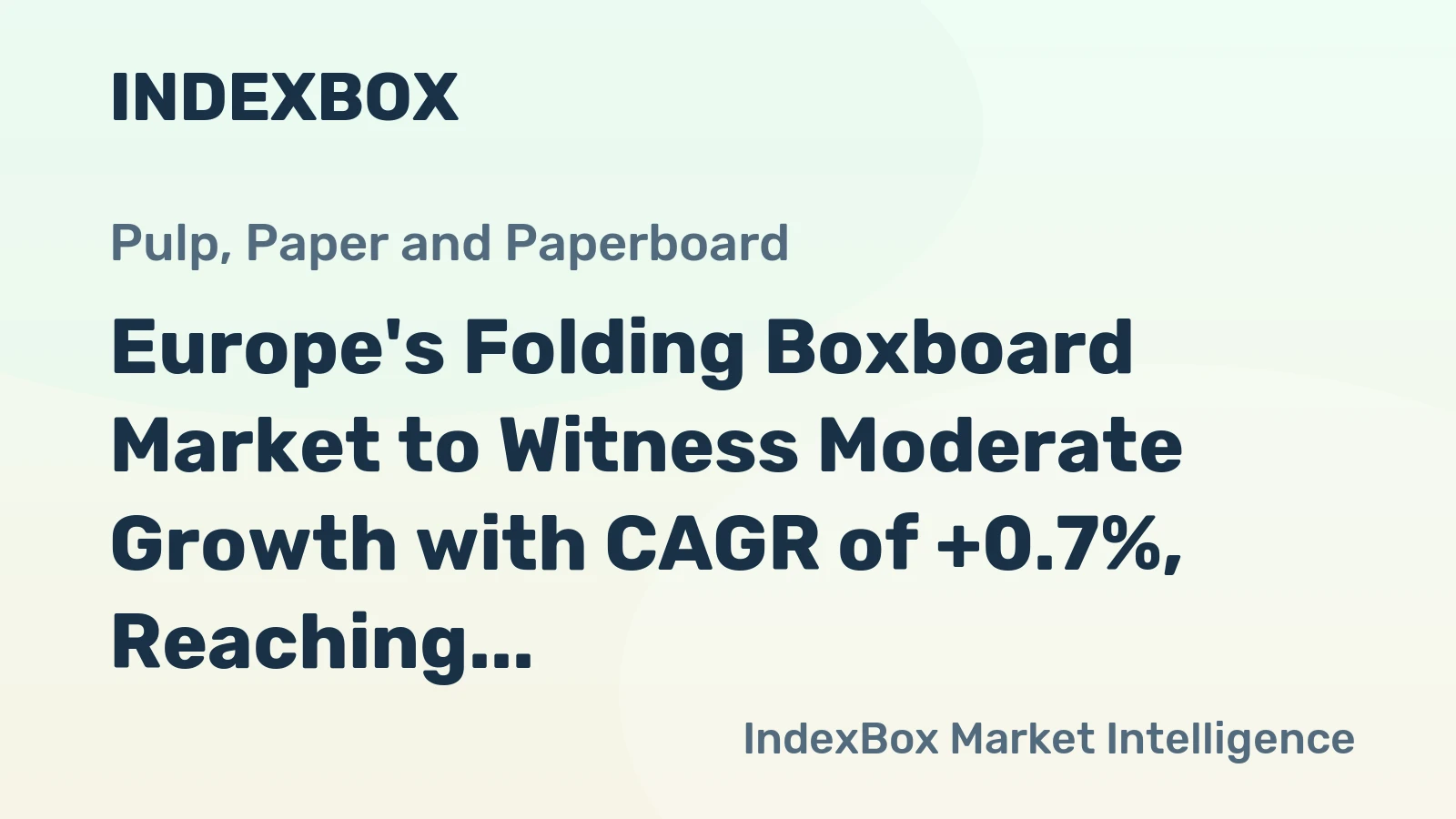 Europe's Folding Boxboard Market to Witness Moderate Growth with CAGR of +0.7%, Reaching $15.1B by 2035