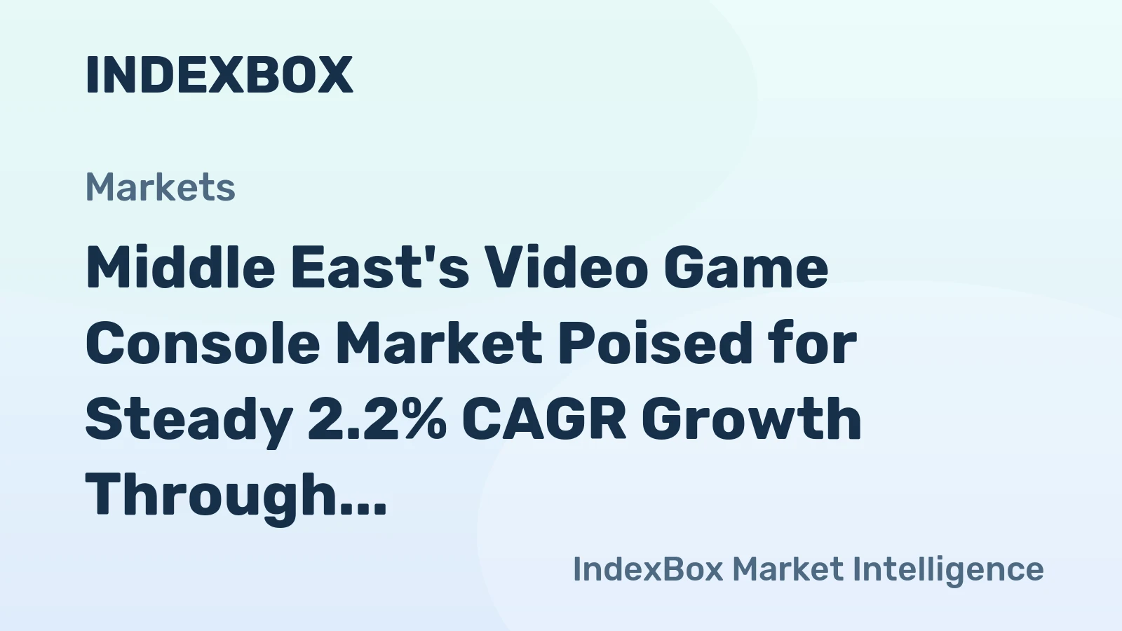 Middle East's Video Game Console Market Poised for Steady 2.2% CAGR Growth Through 2035