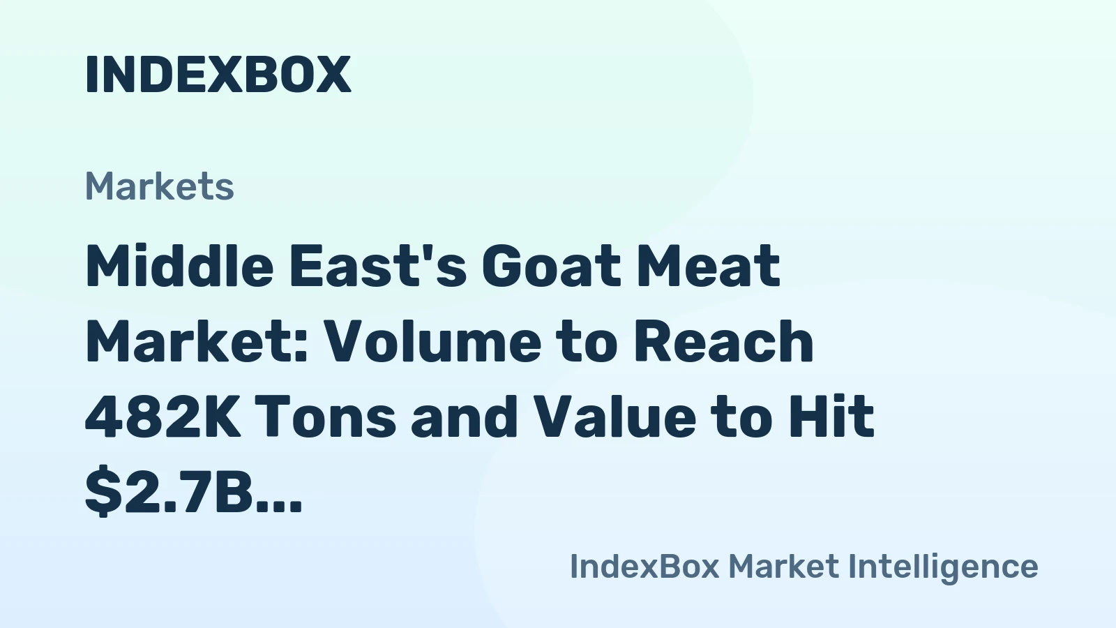 Middle East's Goat Meat Market: Volume to Reach 482K Tons and Value to Hit $2.7B by 2035