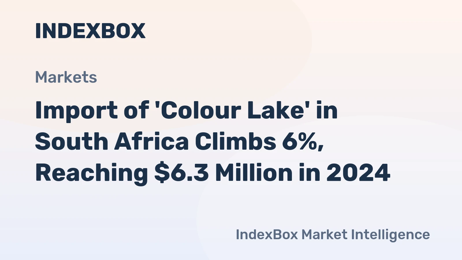 Import of 'Colour Lake' in South Africa Climbs 6%, Reaching $6.3 Million in 2024