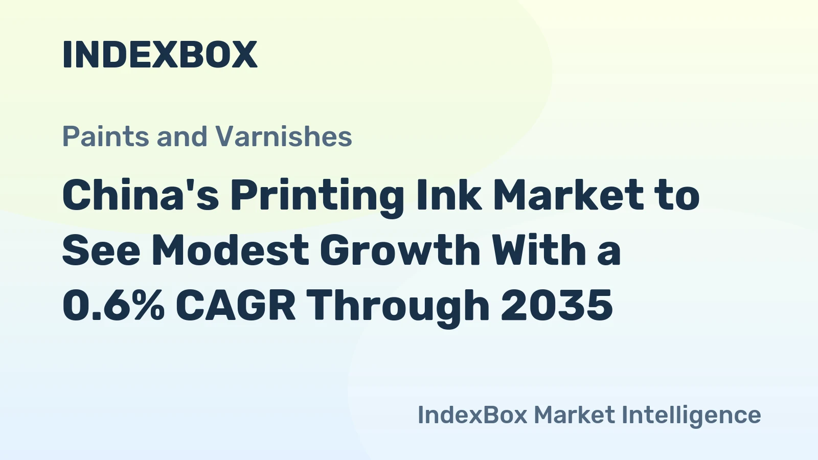China's Printing Ink Market to See Modest Growth With a 0.6% CAGR Through 2035