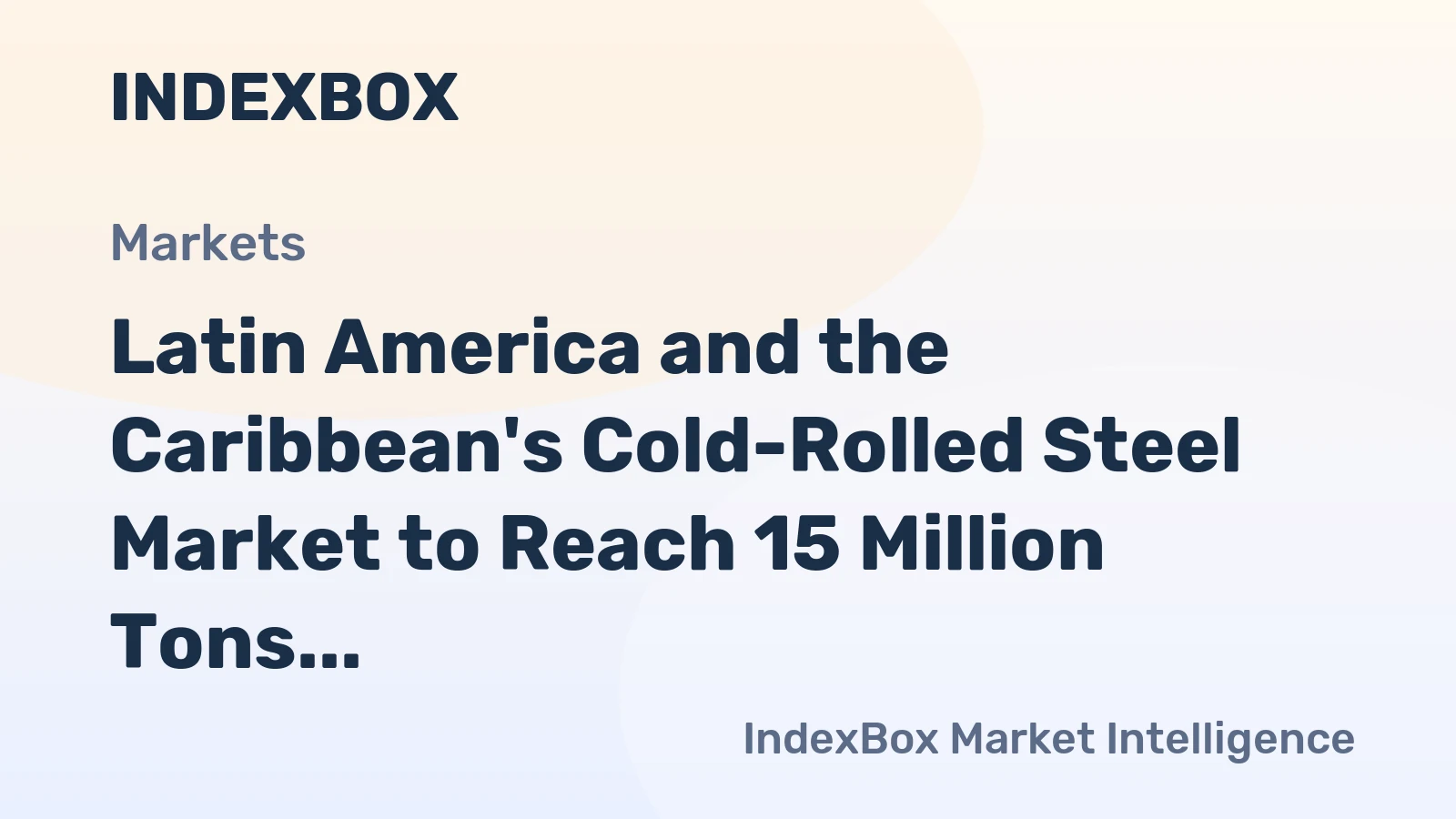 Latin America and the Caribbean's Cold-Rolled Steel Market to Reach 15 Million Tons and $22 Billion by 2035