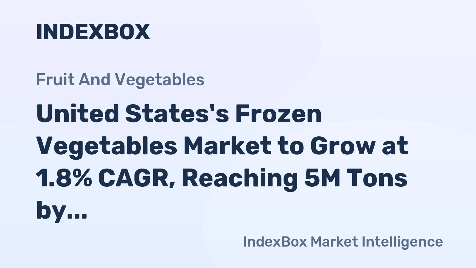 United States's Frozen Vegetables Market to Grow at 1.8% CAGR, Reaching 5M Tons by 2035