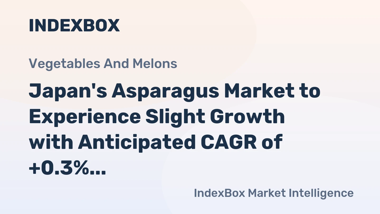 Japan's Asparagus Market to Experience Slight Growth with Anticipated CAGR of +0.3%