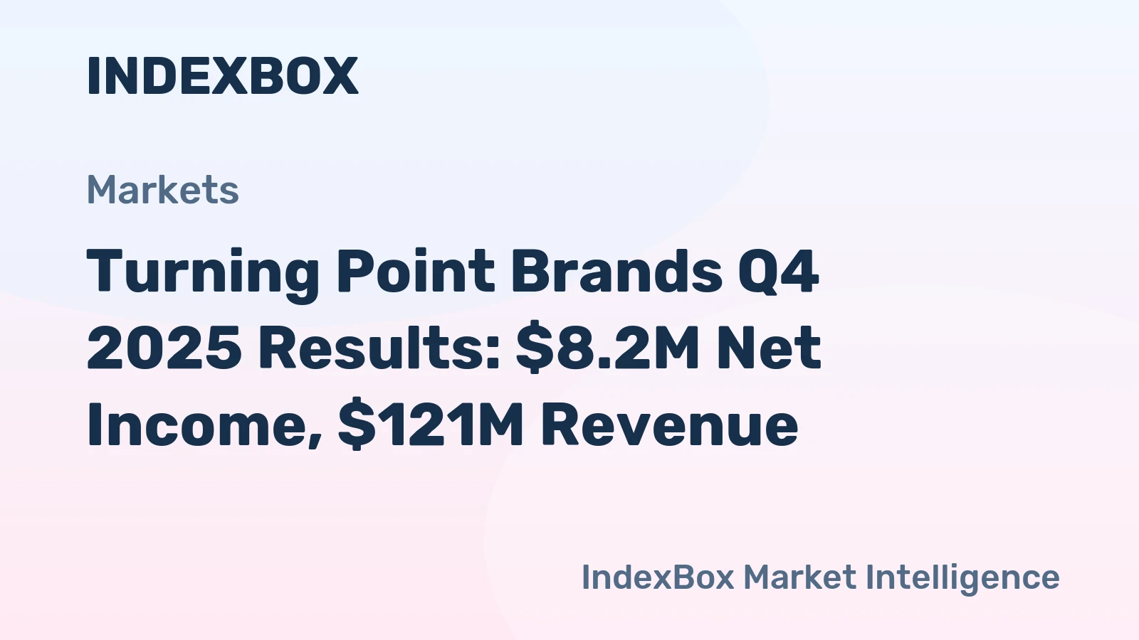 Turning Point Brands Q4 2025 Results: $8.2M Net Income, $121M Revenue