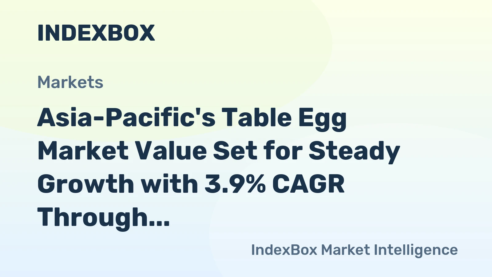 Asia-Pacific's Table Egg Market Value Set for Steady Growth with 3.9% CAGR Through 2035