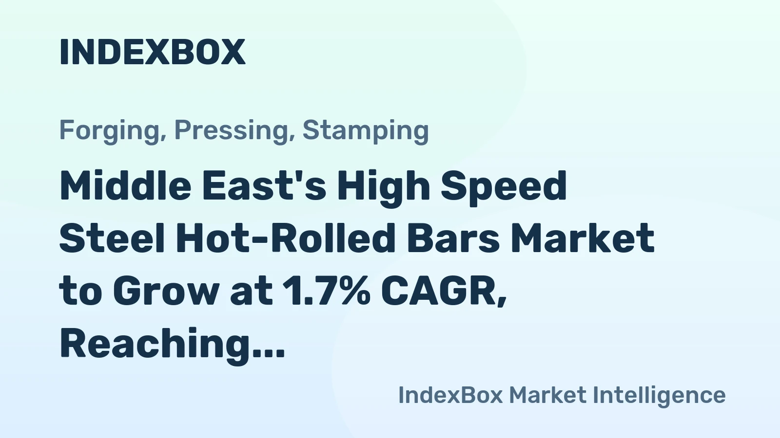 Middle East's High Speed Steel Hot-Rolled Bars Market to Grow at 1.7% CAGR, Reaching $20.9B by 2035