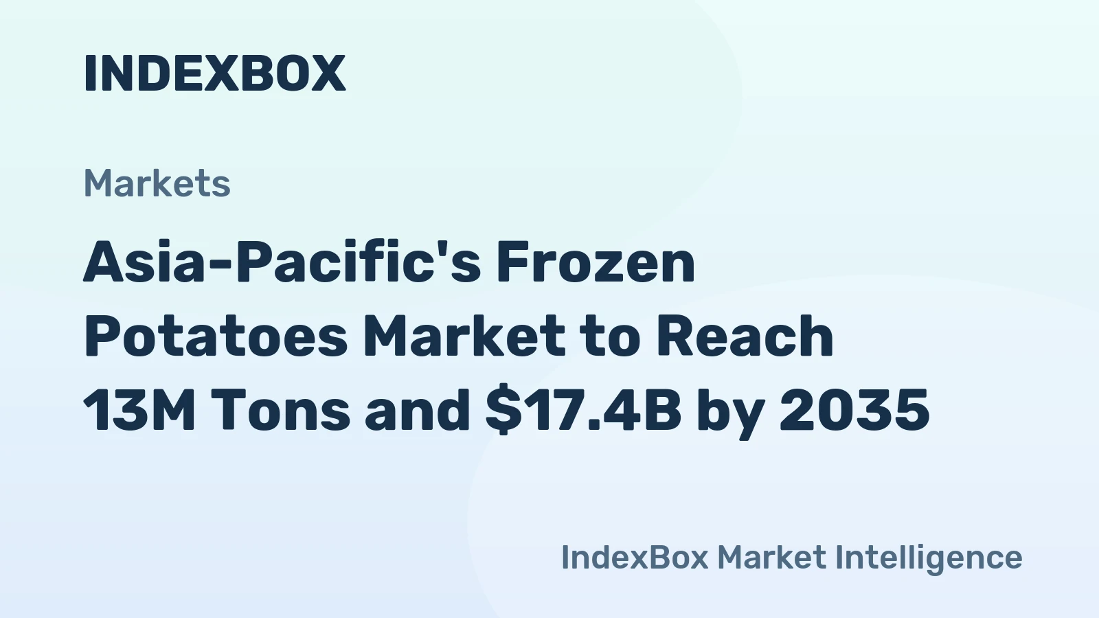 Asia-Pacific's Frozen Potatoes Market to Reach 13M Tons and $17.4B by 2035