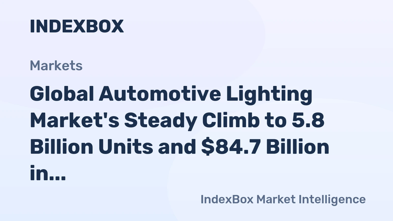 Global Automotive Lighting Market's Steady Climb to 5.8 Billion Units and $84.7 Billion in Value