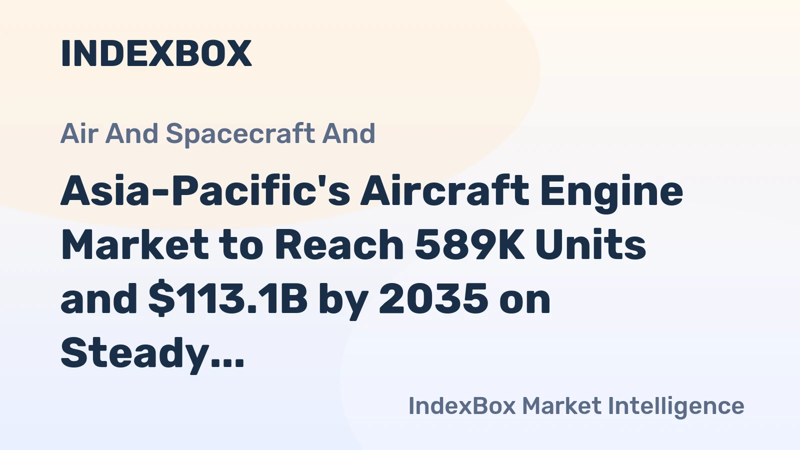 Asia-Pacific's Aircraft Engine Market to Reach 589K Units and $113.1B by 2035 on Steady Growth