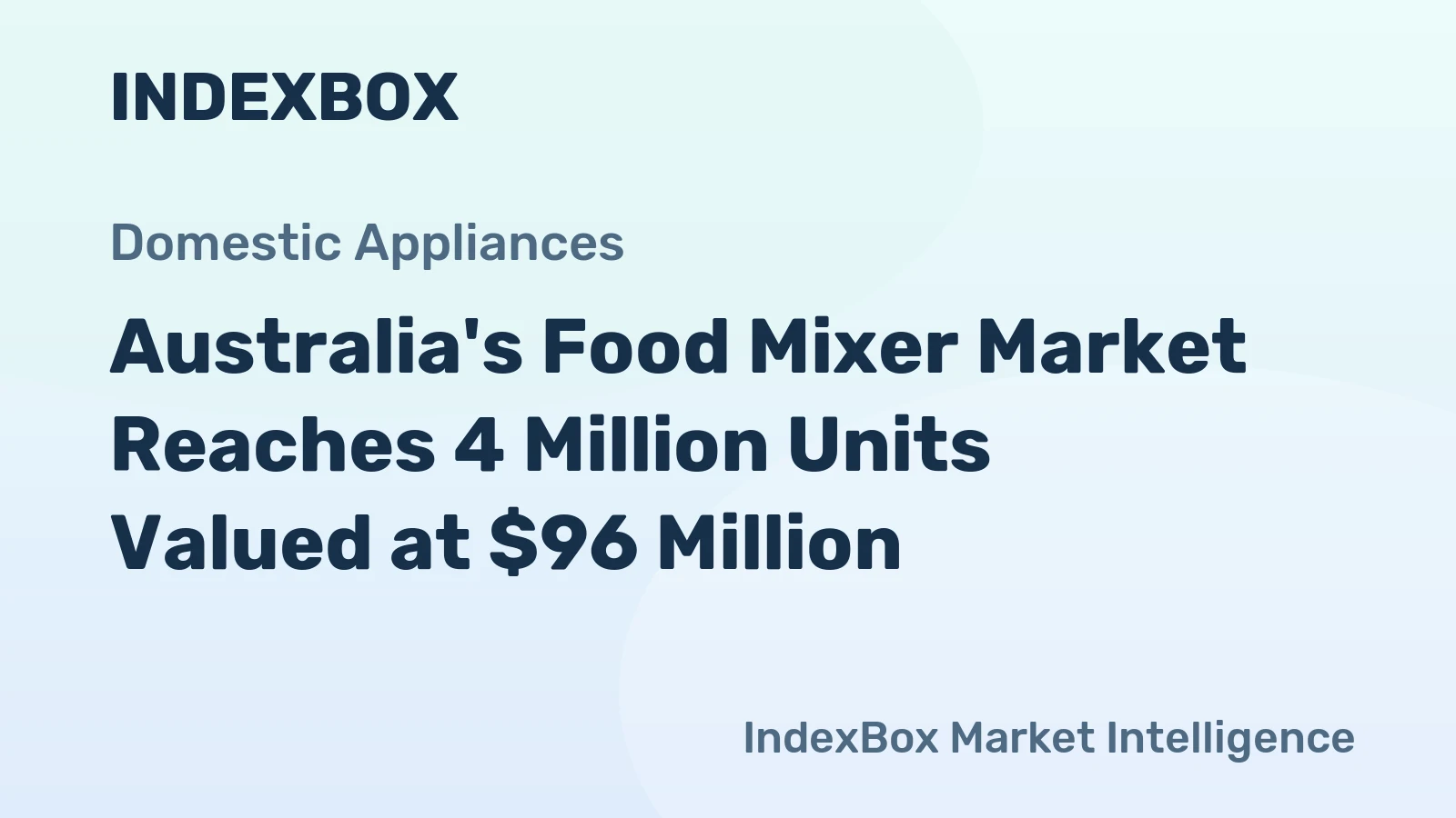 Australia's Food Mixer Market Reaches 4 Million Units Valued at $96 Million
