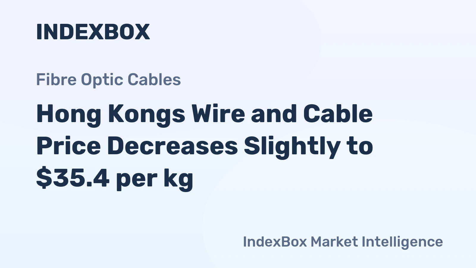 Hong Kongs Wire and Cable Price Decreases Slightly to $35.4 per kg