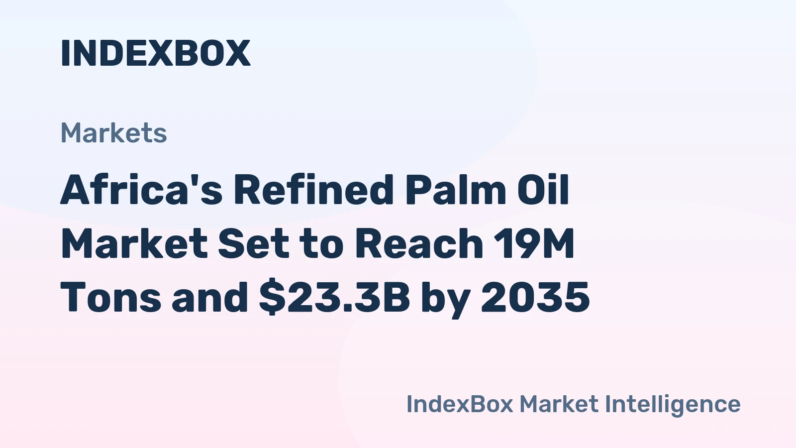 Africa's Refined Palm Oil Market Set to Reach 19M Tons and $23.3B by 2035