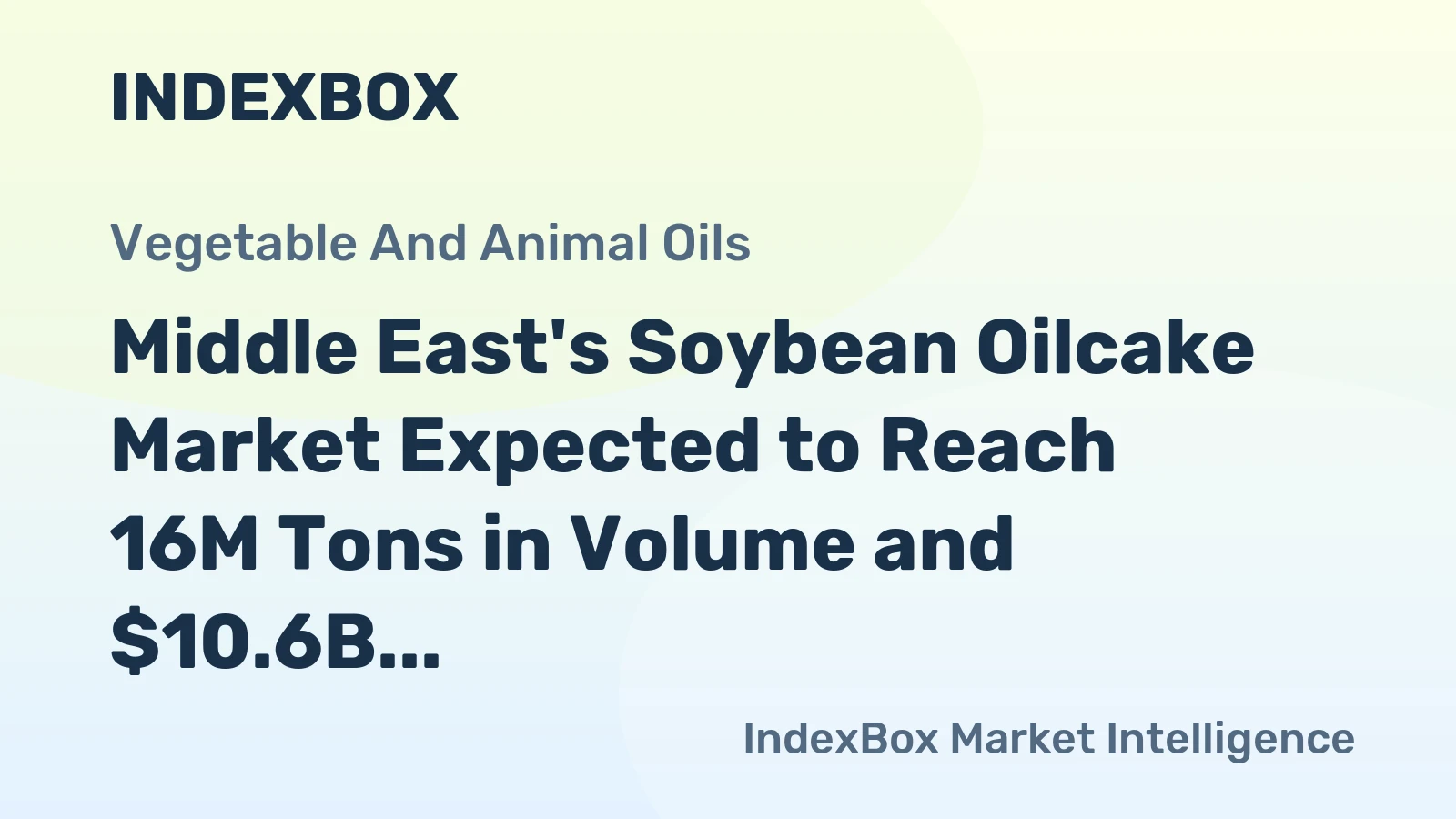 Middle East's Soybean Oilcake Market Expected to Reach 16M Tons in Volume and $10.6B in Value by 2035