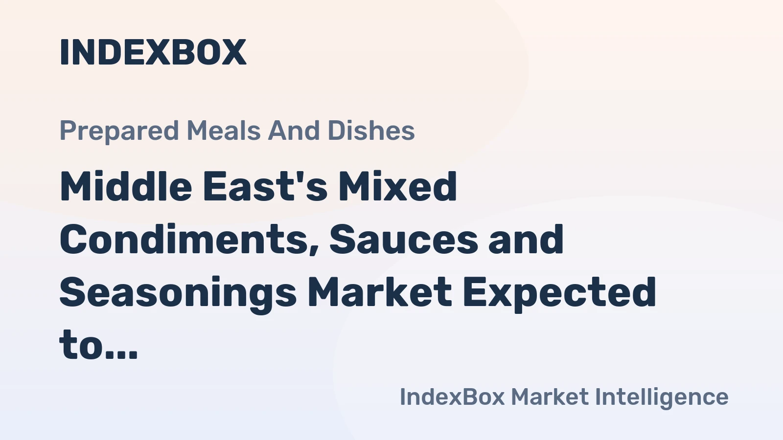 Middle East's Mixed Condiments, Sauces and Seasonings Market Expected to Grow at +1.2% CAGR over Next Decade