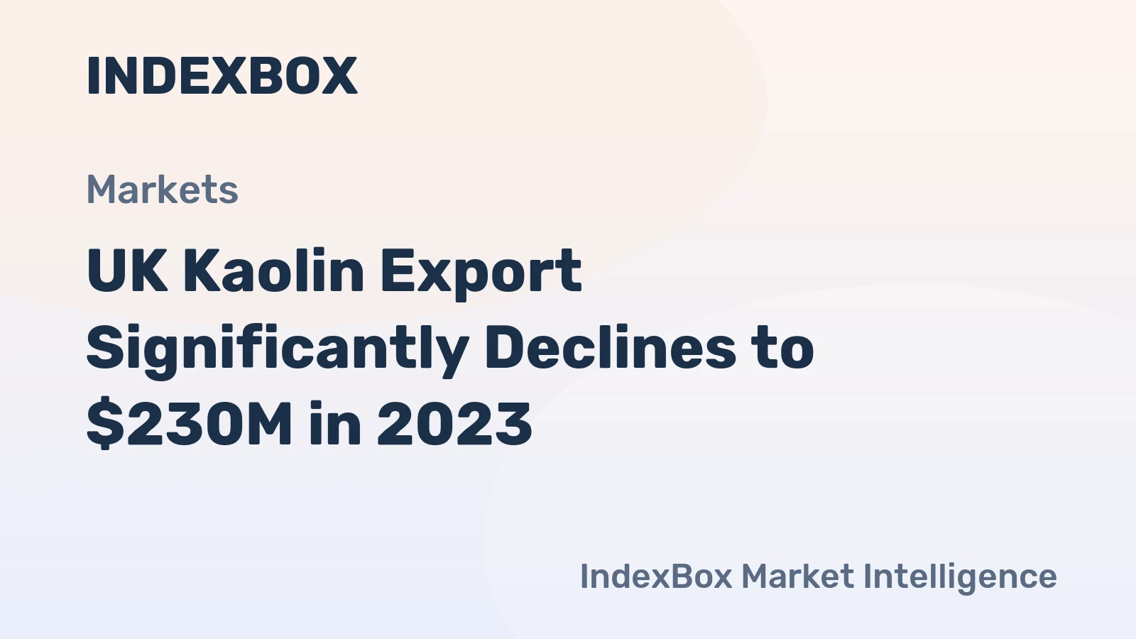 UK Kaolin Export Significantly Declines to $230M in 2023