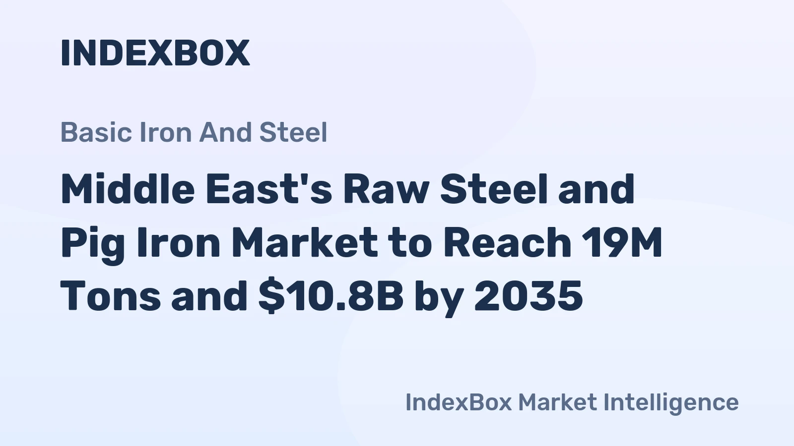 Middle East's Raw Steel and Pig Iron Market to Reach 19M Tons and $10.8B by 2035