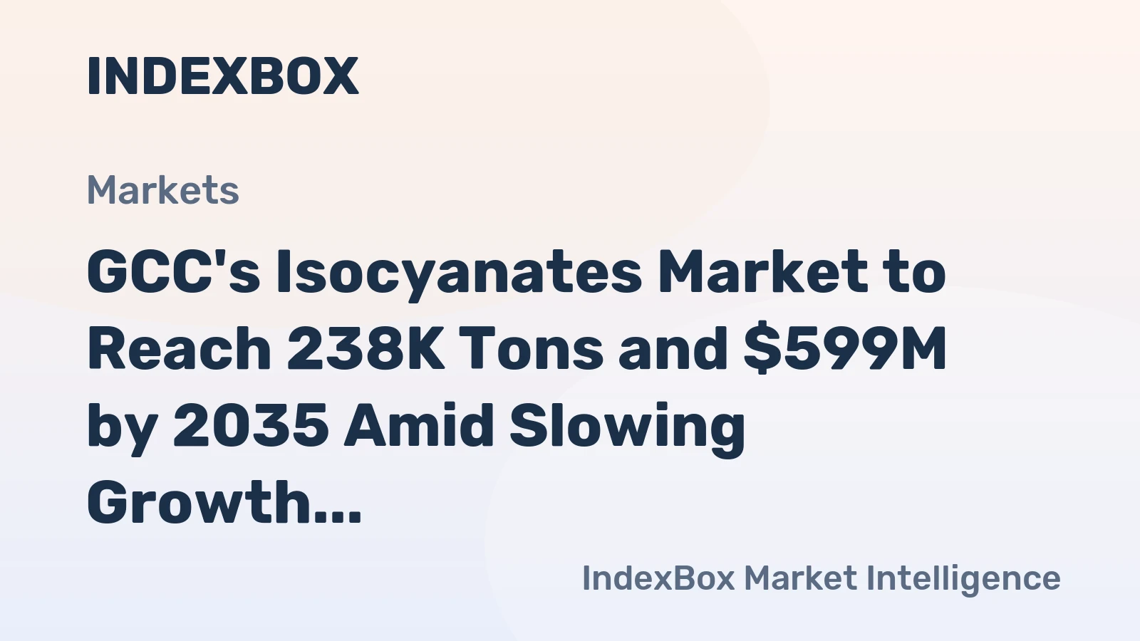 GCC's Isocyanates Market to Reach 238K Tons and $599M by 2035 Amid Slowing Growth
