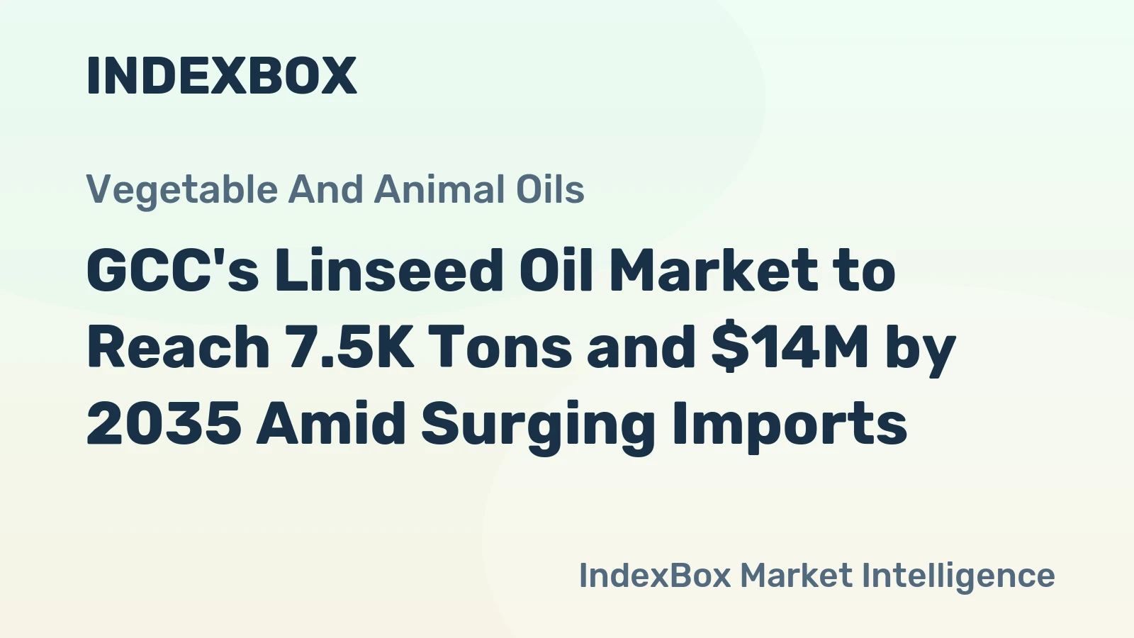 GCC's Linseed Oil Market to Reach 7.5K Tons and $14M by 2035 Amid Surging Imports