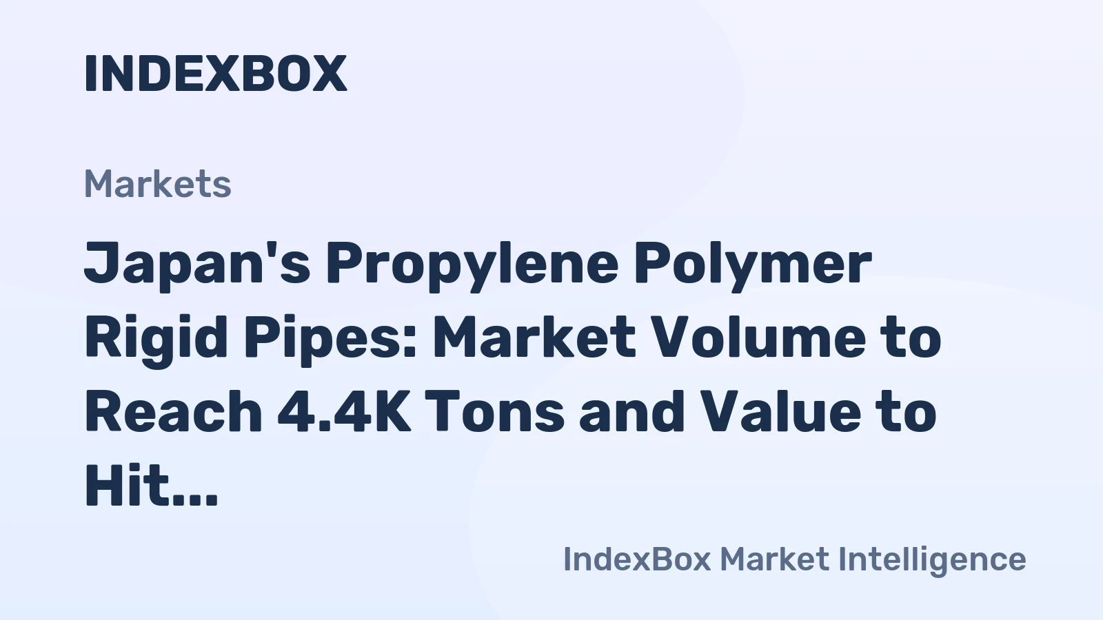 Japan's Propylene Polymer Rigid Pipes: Market Volume to Reach 4.4K Tons and Value to Hit $24M by 2035