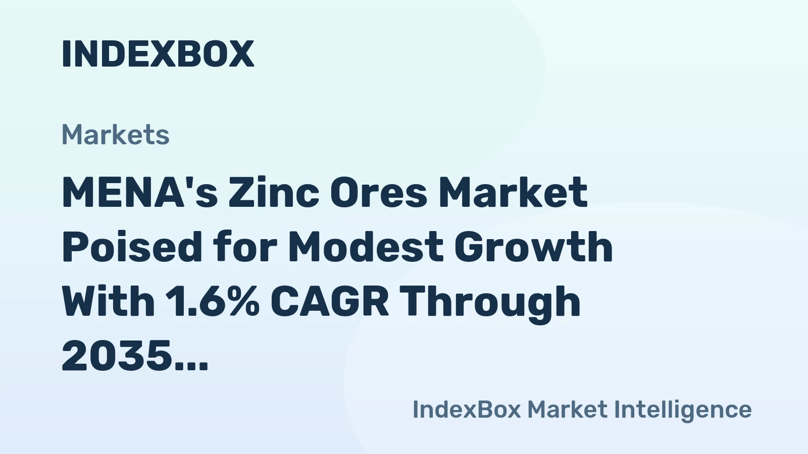 MENA's Zinc Ores Market Poised for Modest Growth With 1.6% CAGR Through 2035
